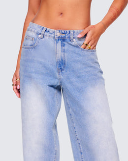 Samia Blue Denim Wide Leg Jeans – FINESSE