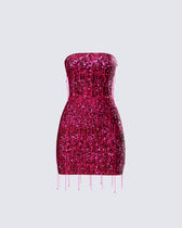 Darcie Pink Hand Beaded Sequin Mini Dress – FINESSE