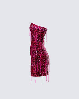 Darcie Pink Hand Beaded Sequin Mini Dress – FINESSE