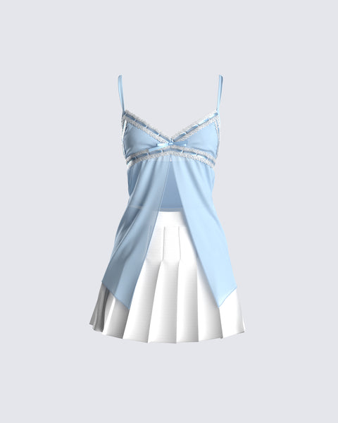 Norma Baby Blue Chiffon Cami Top