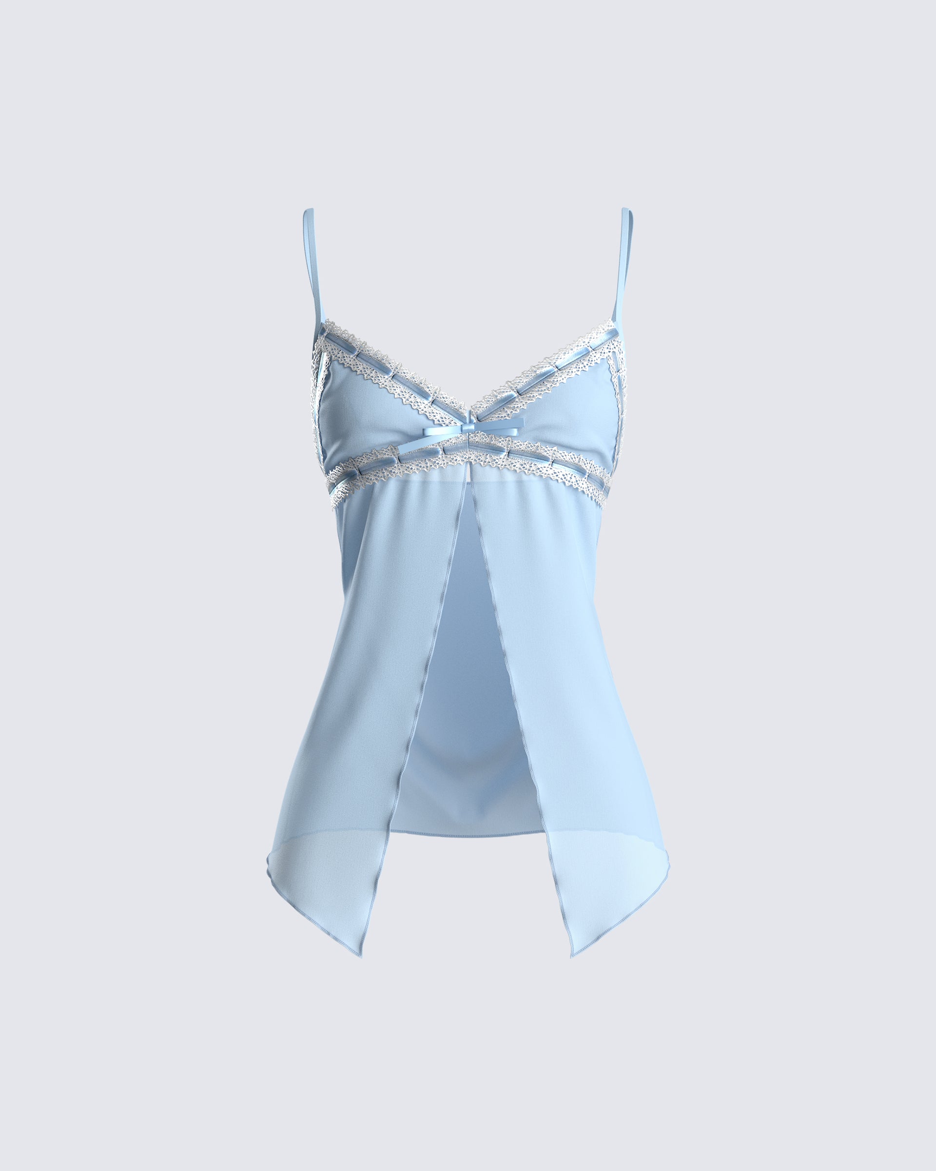 Norma Baby Blue Chiffon Cami Top
