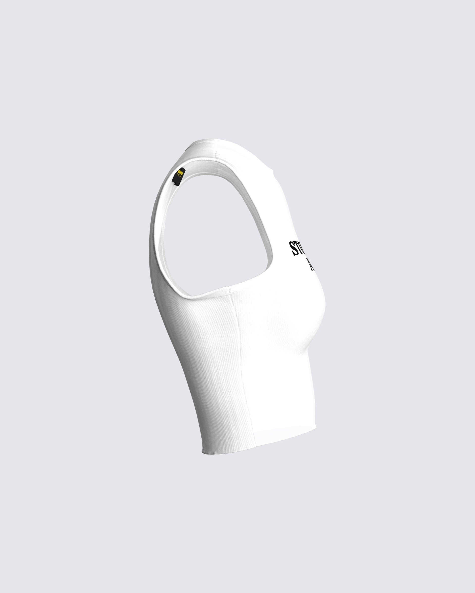 Nicolette White Rib Graphic Top