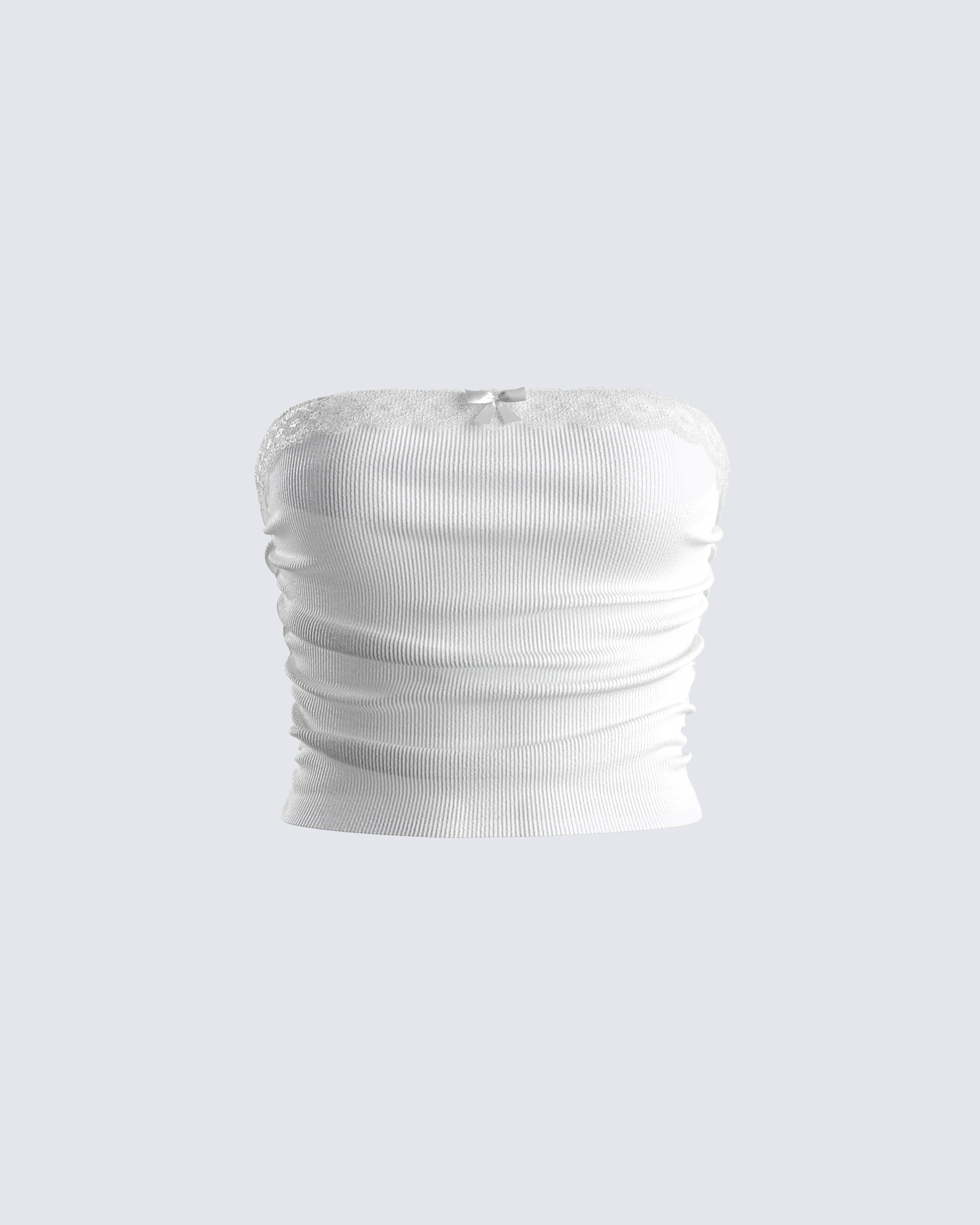 Mara White Jersey Tube Top