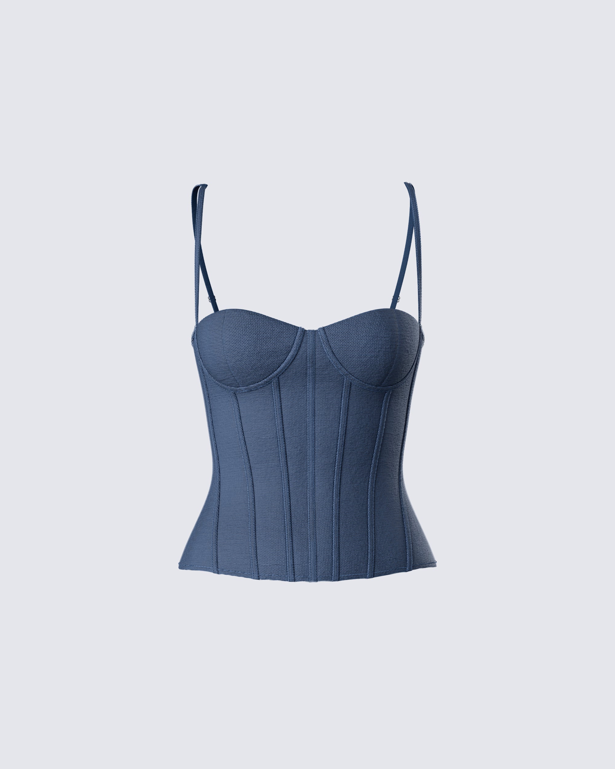 Shaelin Slate Mesh Corset Top – FINESSE