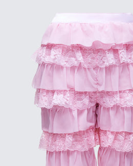 Senara Pink Ruffle Tier Pant – FINESSE