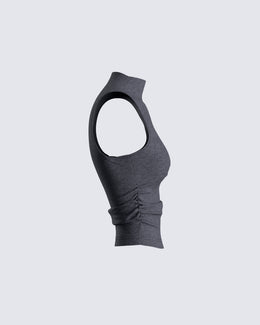 Nico Grey Jersey Mock Neck Top – FINESSE