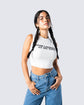 Nicolette White Rib Graphic Top – FINESSE
