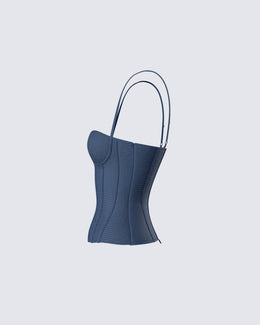 Shaelin Slate Mesh Corset Top – FINESSE