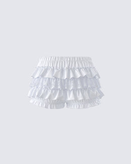 Amia White Ruffle Bloomer Micro Skort – FINESSE