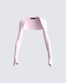 Rai Pink Rib Knit Shrug – FINESSE