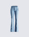 Zori Blue Flare Leg Denim Pant – FINESSE