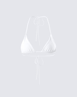 Twyla White Triangle Bikini Top – FINESSE