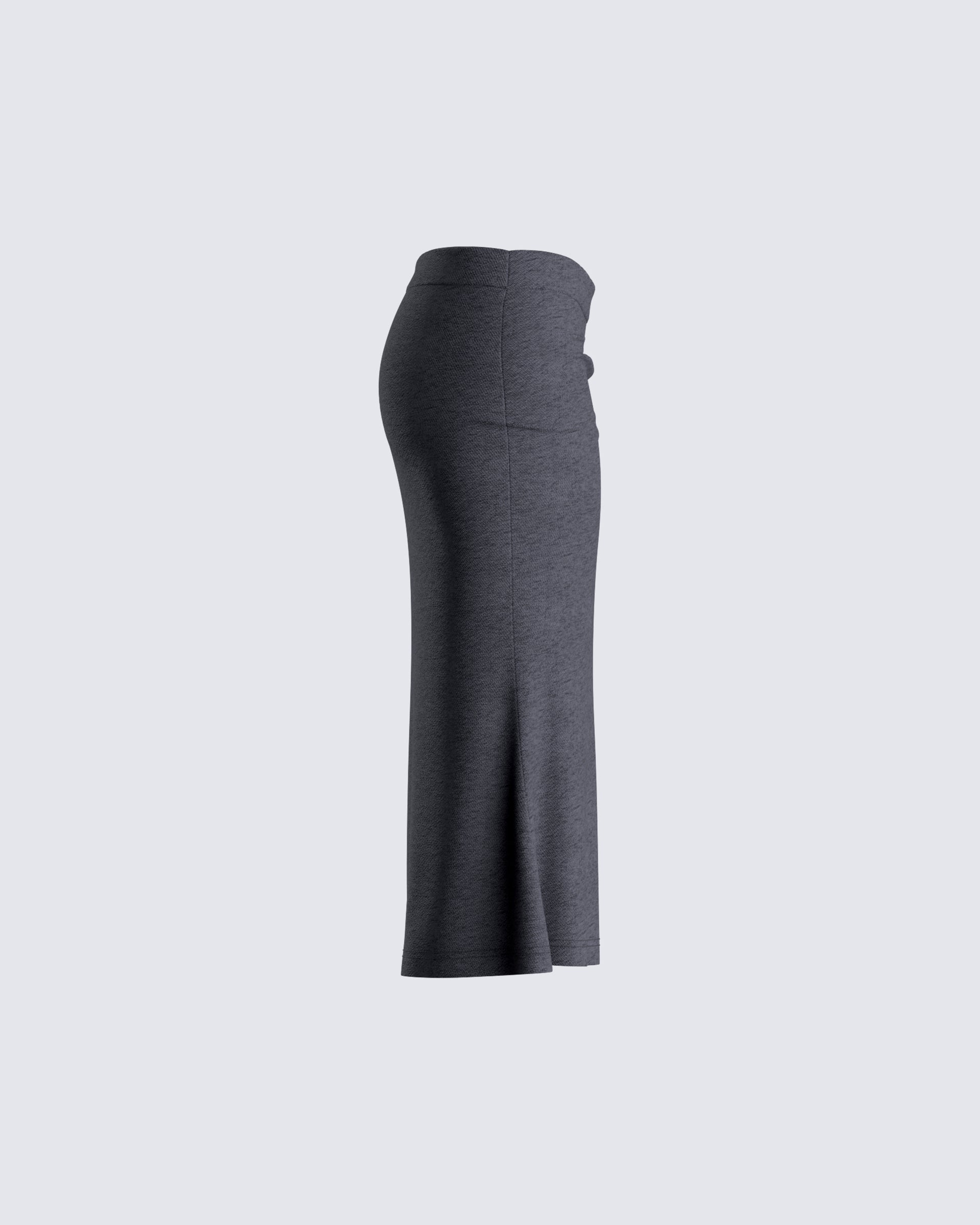 Nico Grey Jersey Midi Skirt