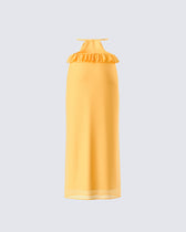 Yellow Ruffle Maxi Skirt - High Waist Summer – FINESSE