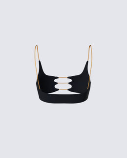 Amari Black Chain Cropped Top – FINESSE