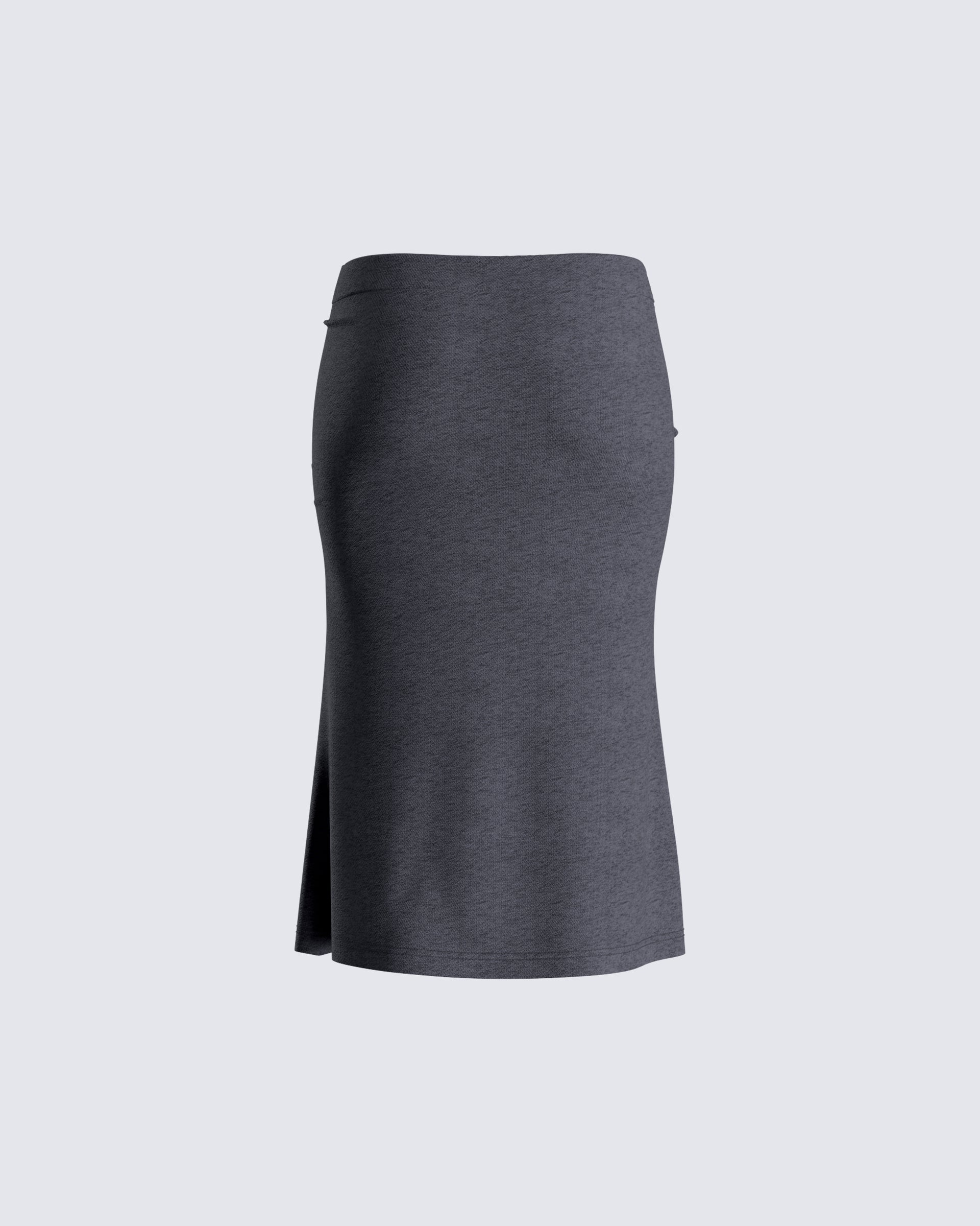 Nico Grey Jersey Midi Skirt