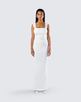 Alexandra White Jersey Maxi Dress – FINESSE