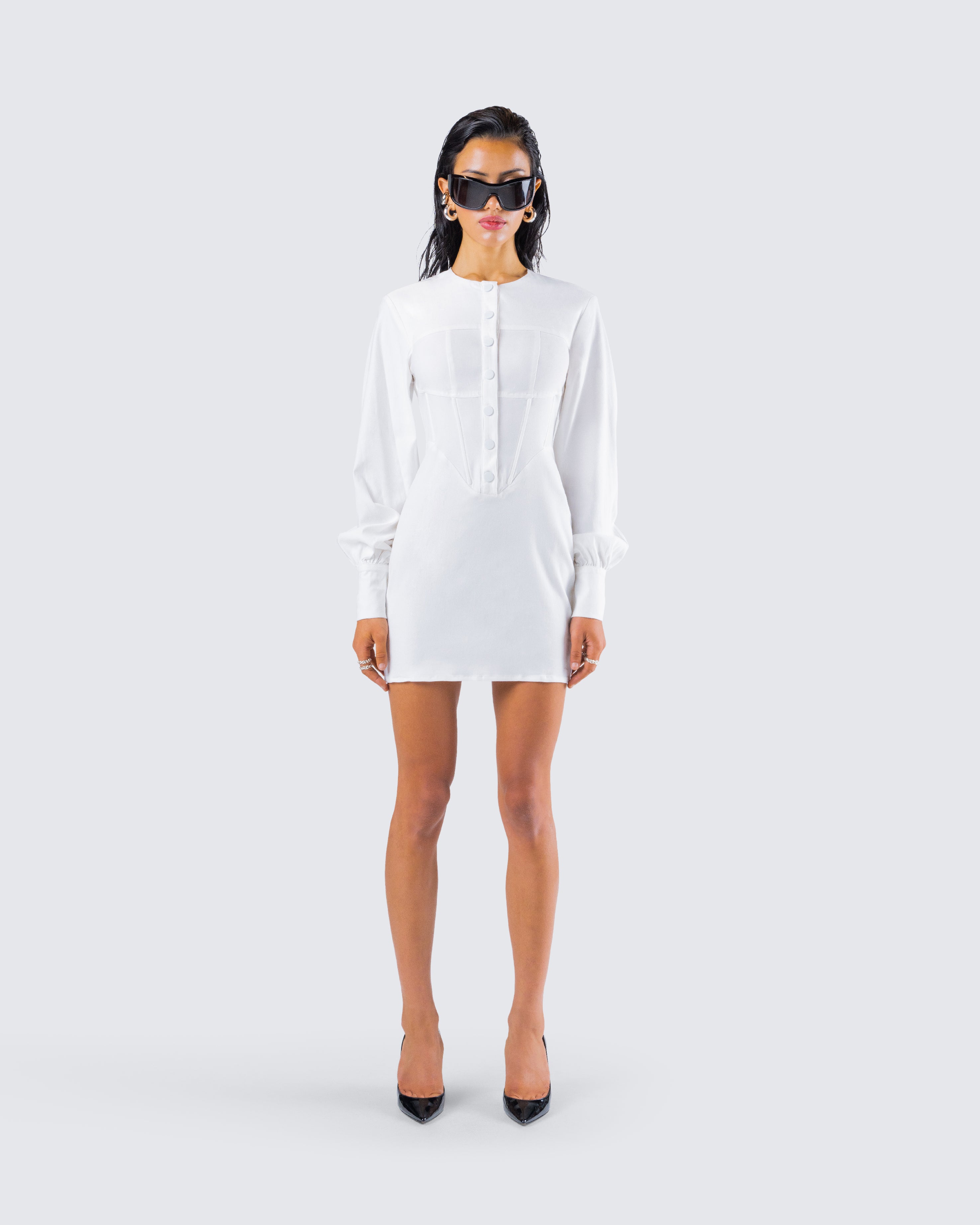 Mabel White Mini Dress – FINESSE