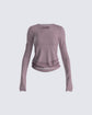 Grey Mesh Long Sleeve Top - Sheer Textured Fitted – FINESSE