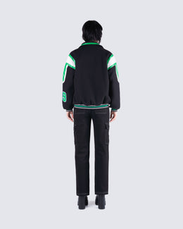 Black Varsity Jacket + Cargo Pants Set - Streetwear – FINESSE
