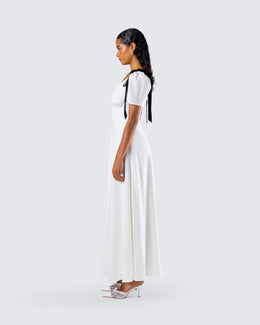 Braelyn White Maxi Dress – FINESSE