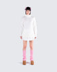 White Knit Sweater Skirt Set - Turtleneck + Pleated Mini – FINESSE