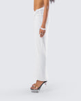 Carly White Beaded Drape Skirt – FINESSE
