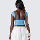 Caroline Blue Backless Top – FINESSE
