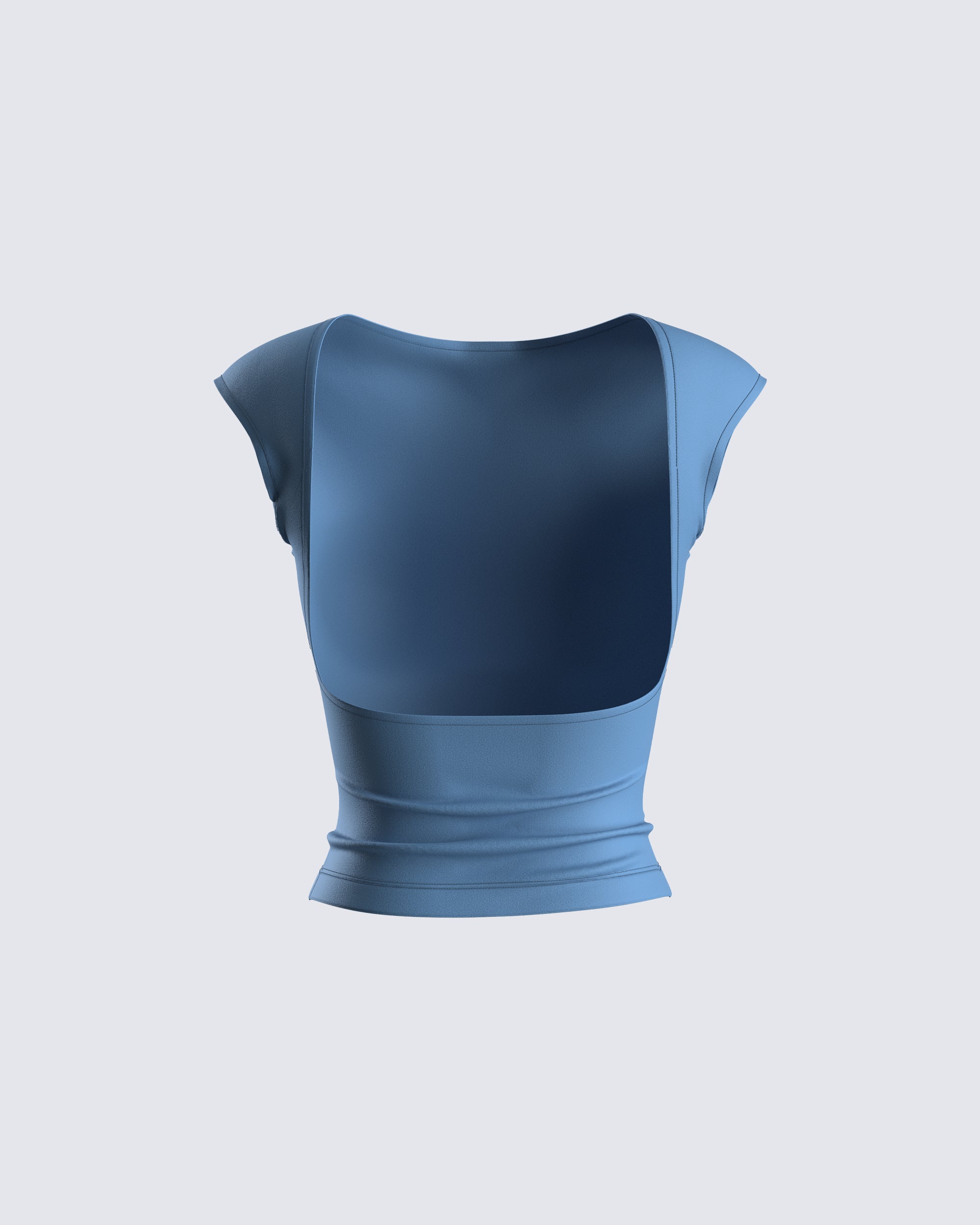 Caroline Blue Backless Top