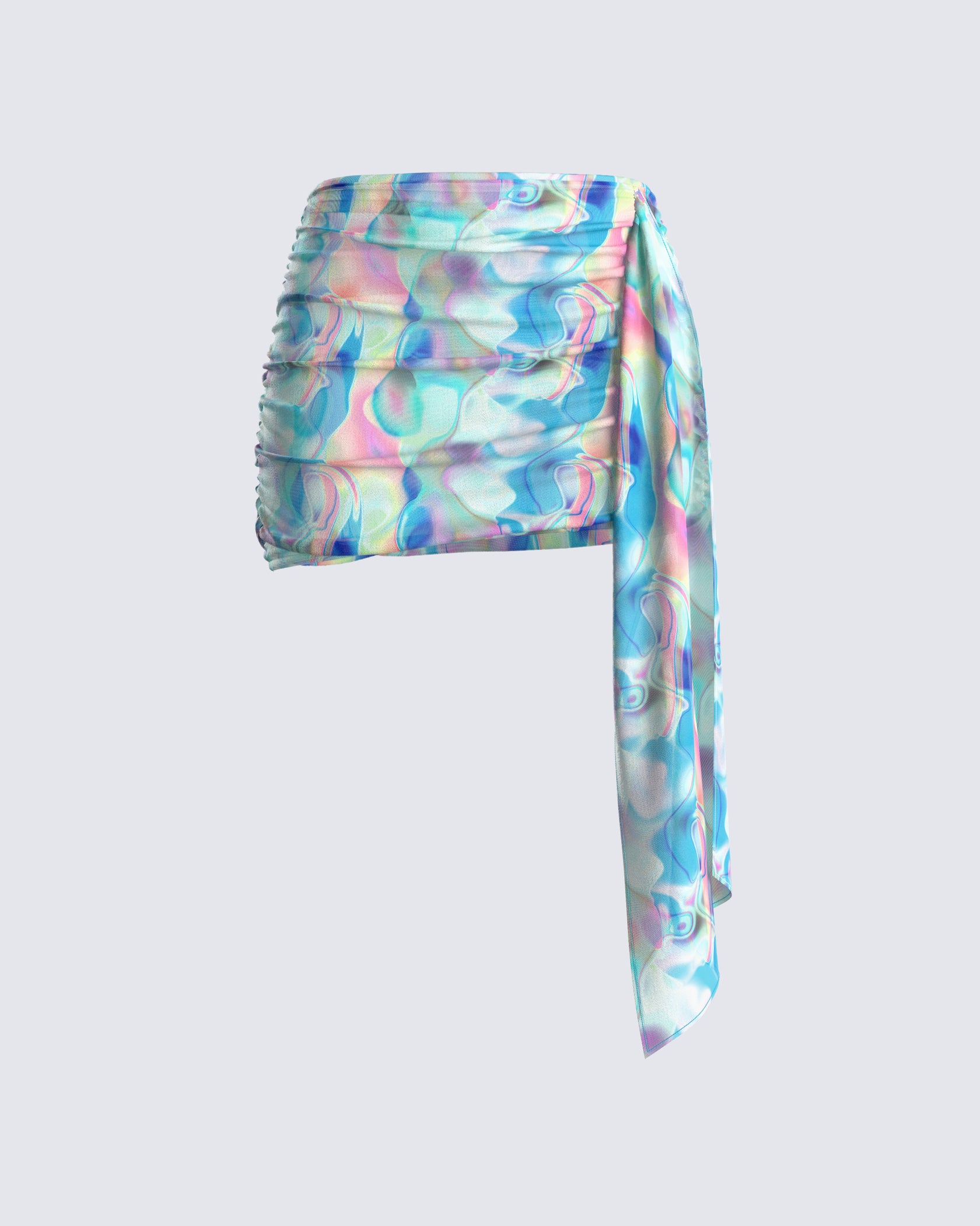 Cyra Psychedelic Print Drape Skirt – FINESSE