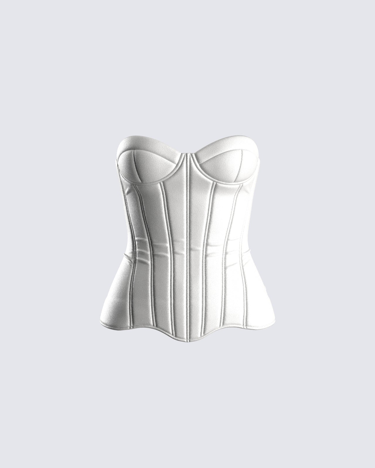 Dory White Satin Corset Top