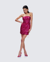 Darcie Pink Hand Beaded Sequin Mini Dress – FINESSE