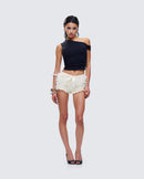 Ivory Ruffle Bloomer Shorts - Low Rise Micro Short – FINESSE