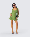 Dori Green Cross Front Mini Dress – FINESSE