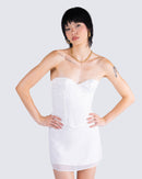 Dory White Satin Corset Top – FINESSE