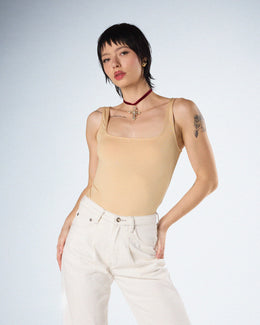 Fatima Beige Tank Bodysuit – FINESSE