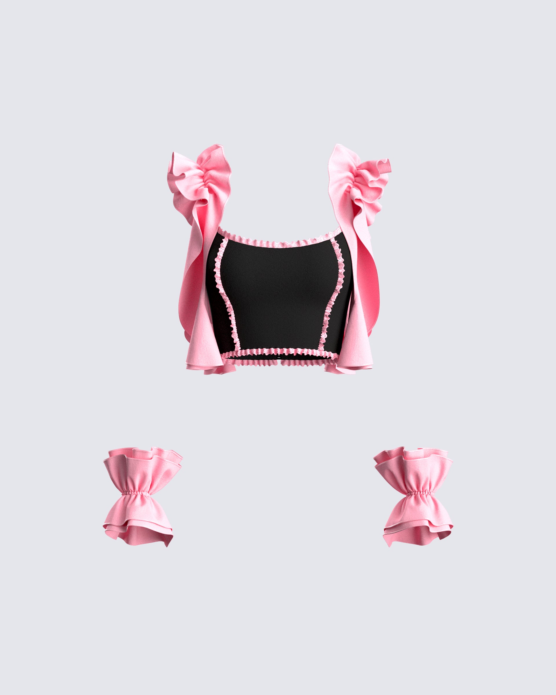 Gabriela Multi Ruffle Top & Cuffs