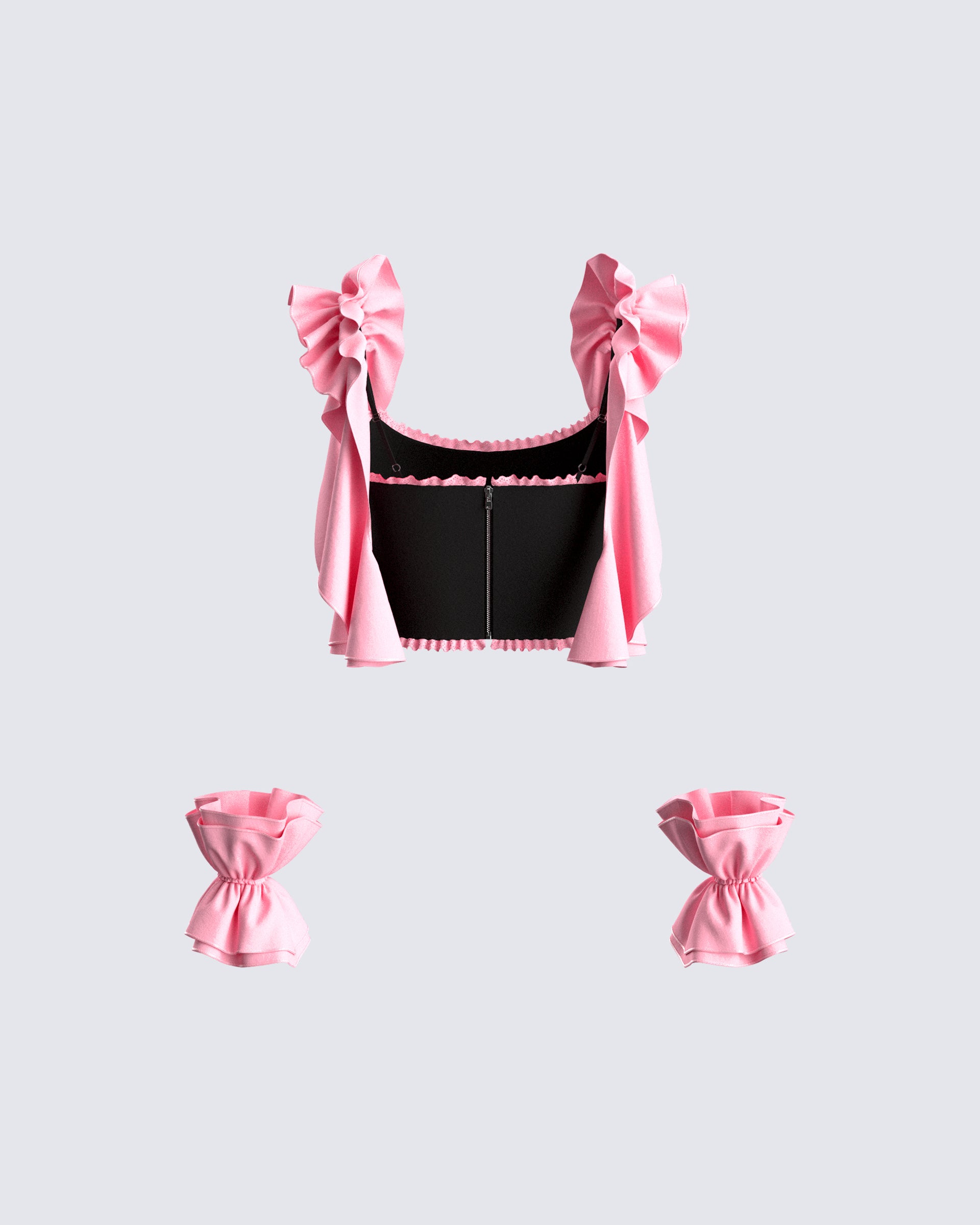 Gabriela Multi Ruffle Top & Cuffs