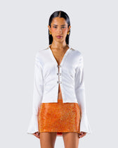 Grace White Satin Shirt – FINESSE
