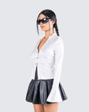 Grace White Satin Shirt – FINESSE