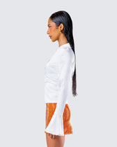 Grace White Satin Shirt – FINESSE