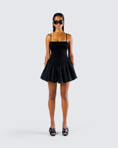 Hadley Black Bubble Mini Dress – FINESSE