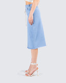 Heidi Blue Column Midi Denim Skirt – FINESSE