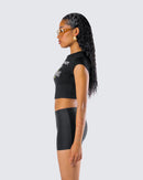 Black Gemini Graphic T-Shirt - Rhinestone Astrology Crop – FINESSE