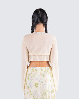 Lennon Cream Mesh Top – FINESSE