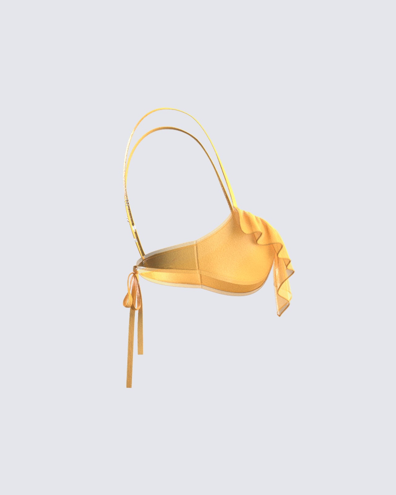 Lyra Yellow Ruffle Cropped Top