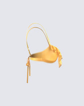 Lyra Yellow Ruffle Cropped Top – FINESSE