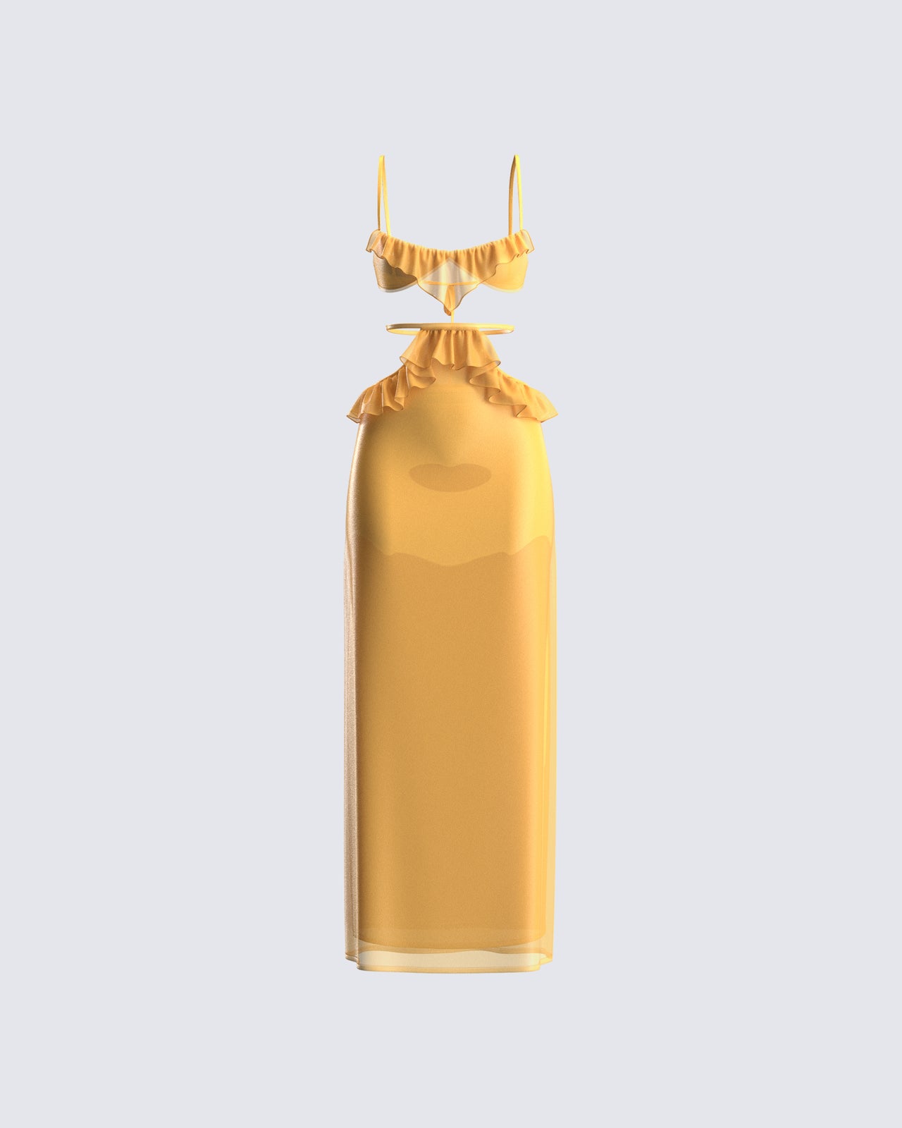 Lyra Yellow Ruffle Cropped Top – FINESSE