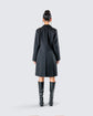 Black Longline Blazer Coat - Tailored Wool Blend – FINESSE