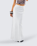 Maree White Low Rise Maxi Skirt – FINESSE